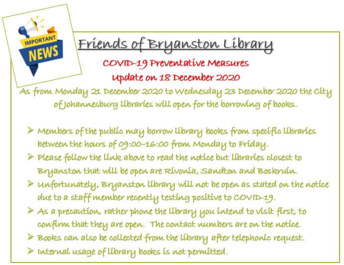 Home - Friends Of Bryanston Library